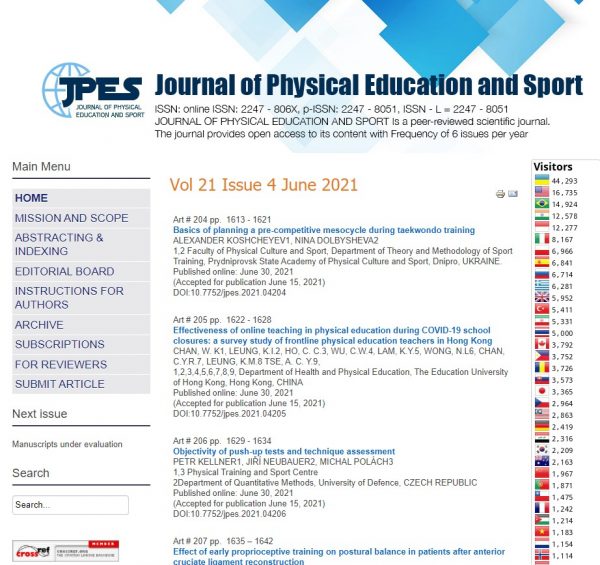 Journal of Physical Education and Sport – ชวนอ่าน