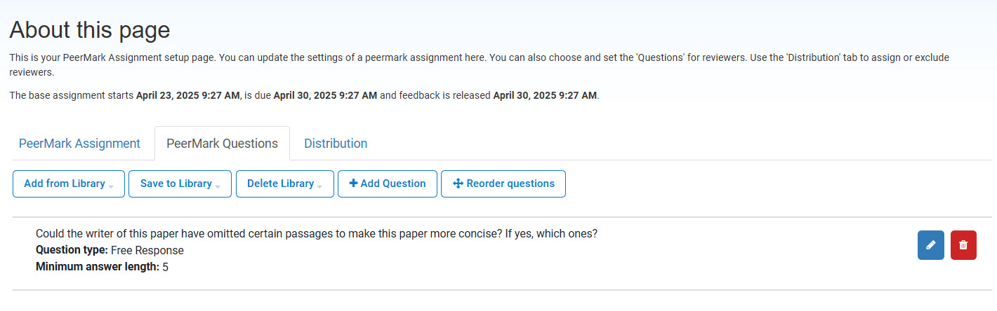 Turnitin PeerMark Assignment – ระเบียงบรรณปันสาระ